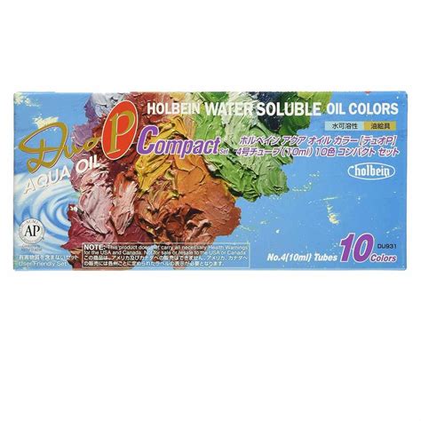 Holbein Duo Aqua Water Soluble Oil 10ml Compact Set Of 10 Assorted