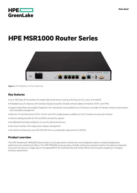 Hpe Msr1000 Router Series