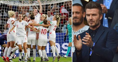 Beckham Shows Support As England Womens Football Team Beat Norway