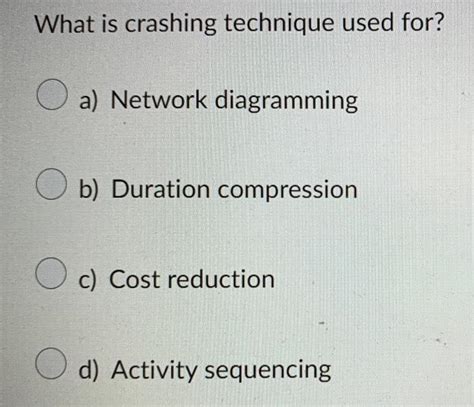 Solved What Is Crashing Technique Used For A Network
