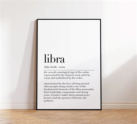 Libra Poster Libra Definition Print Zodiac Printable Wall Art Libra