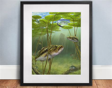 Largemouth Bass Art Prints Bass Fishermen Ts And Decor