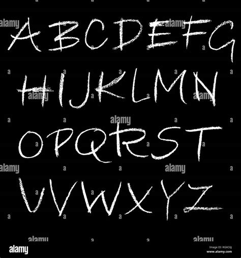 Chalk Textured Font Grunge Script On Chalkboard Vector Calligraphy Illustration Stock Vector
