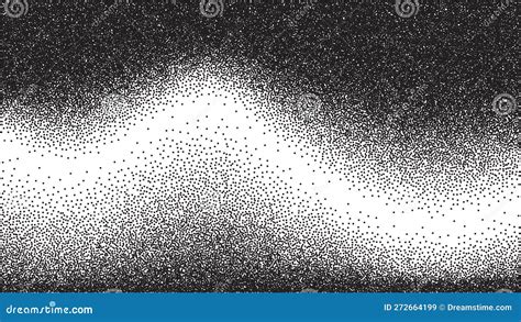 Dotwork Wave Pattern Background Black Noise Stipple Dots Dotted Vector Stock Vector