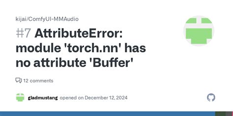 AttributeError Module Torch Nn Has No Attribute Buffer Issue Kijai ComfyUI MMAudio
