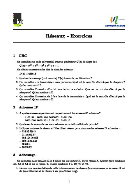 Exercices Adressage Ip En Pdf Coursinfopdf Com