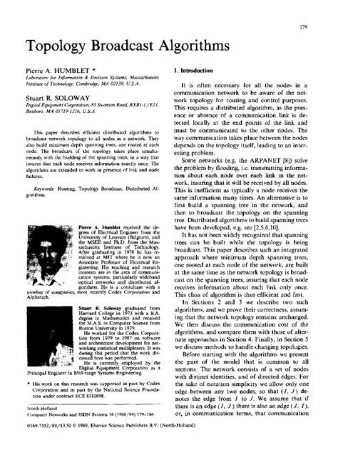 Pdf Topology Broadcast Algorithms Dokumentips
