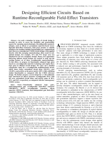 Pdf Designing Efficient Circuits Based On Runtime Reconfigurable