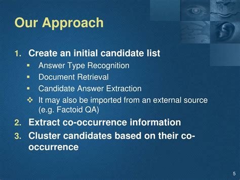 Ppt Answering List Questions Using Co Occurrence And Clustering