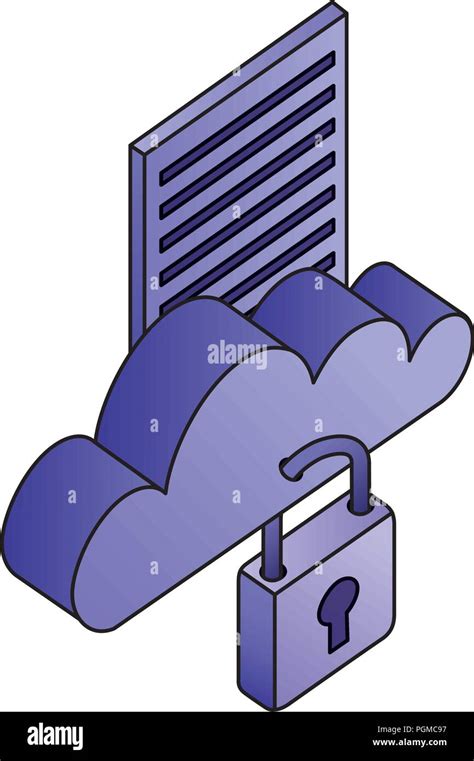 Cloud Computing Storage Data Network Security Vector Illustration Stock