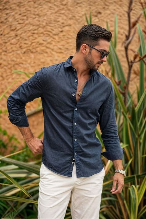 Black Shirt With White Pant Outfit Ideas For Men Black Shirt Outfits