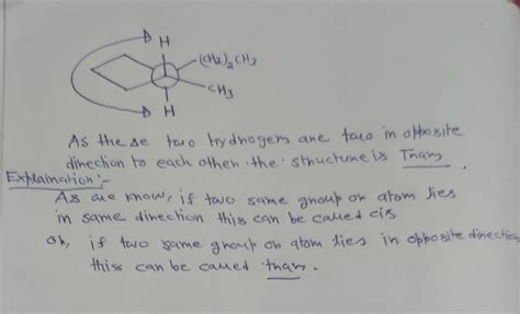 [solved] Why Is This Molecule Trans And Not Cis Please Draw And Explain Course Hero