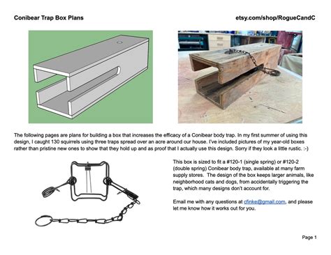 Conibear Squirrel Trap Box Plans Etsy