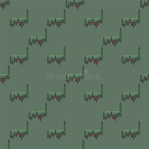 Crypto Candlestick Chart Vector Price Action Colored Seamless Pattern