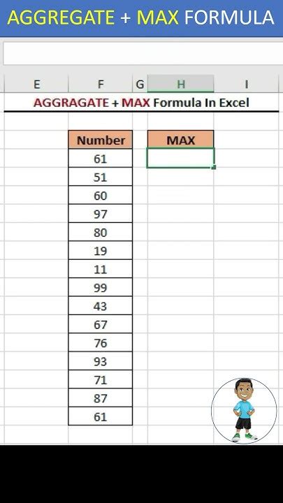 Aggregate Max Formula In Excel Excel Exceltips Exceltutorial