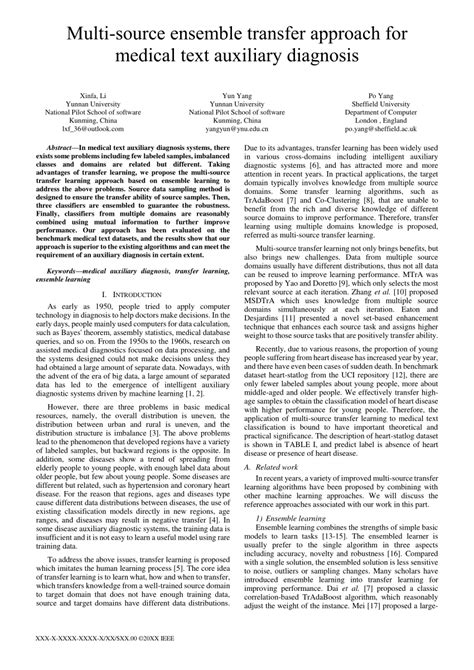 Pdf Multi Source Ensemble Transfer Approach For Medical Text
