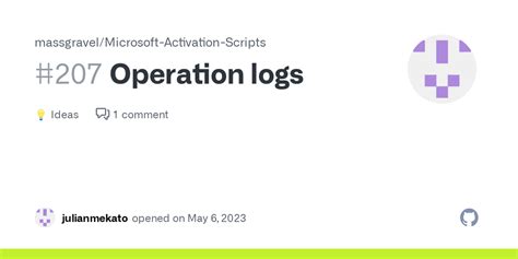Operation Logs · Massgravel Microsoft Activation Scripts · Discussion 207 · Github
