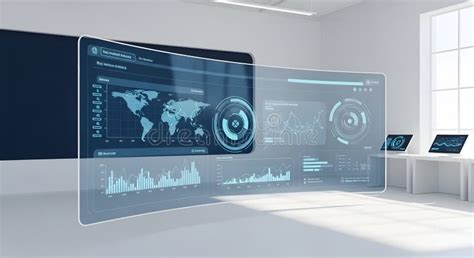 Data Insights Futuristic Interface For Global Analytics And Interactive Display Stock Image