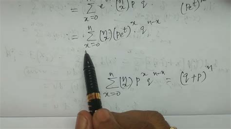 Moment Generating Function Of Binomial Distribution Bsc Statistics