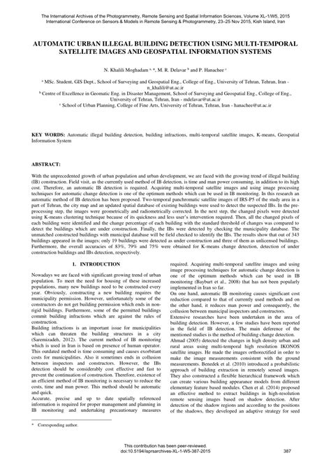 Pdf Automatic Urban Illegal Building Detection Using Multi Temporal