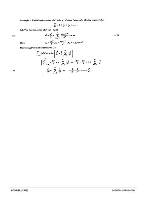 Solved Numerical Problems Of Fourier Series Pdf Technology And Computing