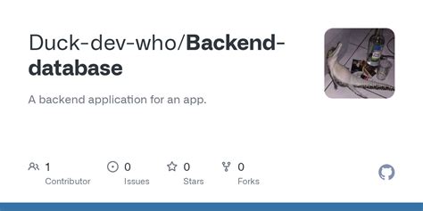 Github Duck Dev Whobackend Database A Backend Application For An App