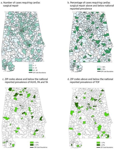 Maps Of Chd Prevalence By Zip Code For The State Of Alabama From 2013