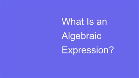 Algebraic Expression House Of Math