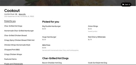 Cook Out Menu With Prices Updated July Thefoodxp