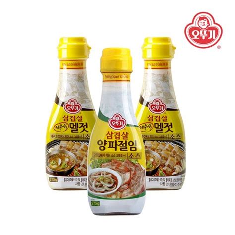 오뚜기 삼겹살 양파절임소스 275g X 1개 제주식멜젓소스 270g X 2개 홈플러스 택배배송