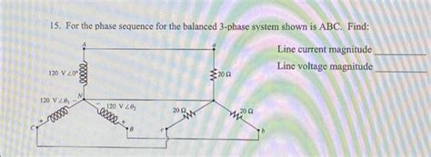 Solved For The Phase Sequence For The Balanced Phase Chegg Com