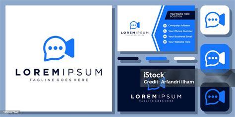 라이브 채팅 카메라 비디오 버블 대화 미디어 메시지 명함 템플릿과 인터넷 로고 디자인 웹캠에 대한 스톡 벡터 아트 및 기타