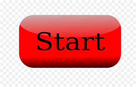A Clipart Image Of A Red Start Button With The Word Start Written On