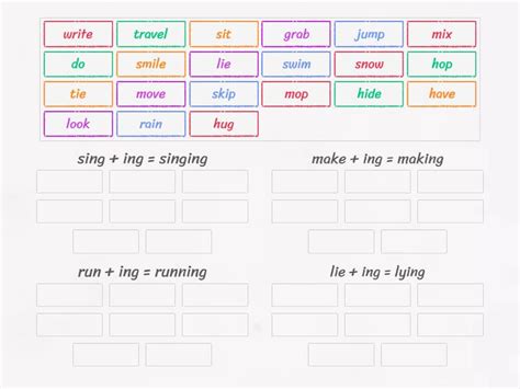 Present Continuous Spelling 2 Group Sort