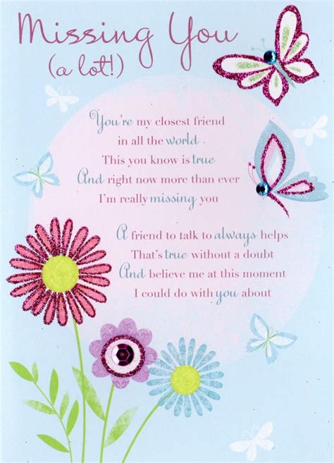 Missing You A Lot Greeting Card Cards Love Kates