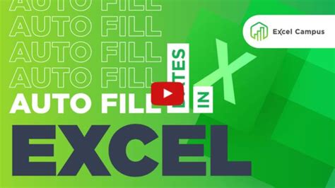 Jon Acampora On Linkedin How To Autofill Dates In Excel Excel Campus