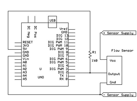 Powering And Reading An Open Collector Flow Sensor General Guidance