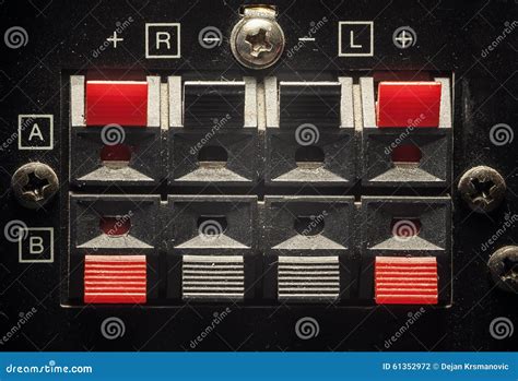 Speaker Plugs Of An Old Amplifier Stock Photo Image Of Music Black