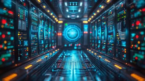 futuristic data center with advanced technology generative ai premium