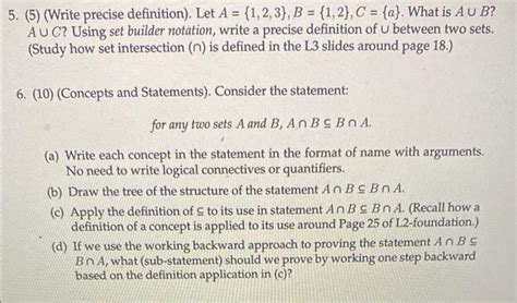 solved 5 write precise definition let