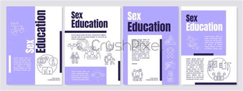 sex education explanation purple brochure template stock vector