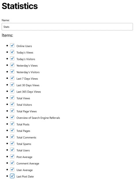 Statistics Widget WP Statistics WordPress Statistics Plugin