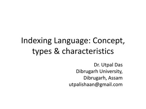 Indexing Language Concept Types And Characteristics Pdf Internet For Beginners Internet