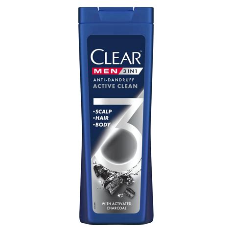 Clear Sampon Men 3 In 1 Active Clean 360ml Geolaila