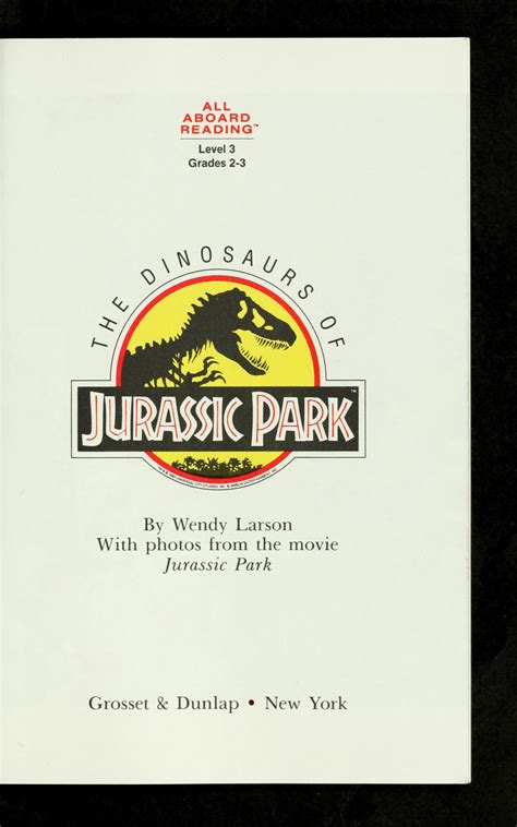The Dinosaurs Of Jurassic Park All Aboard Reading Book Jurassic