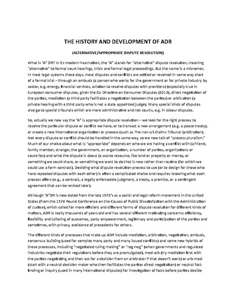 Adr History In Uganda Lecture Notes The History And Development Of Adr Alternative