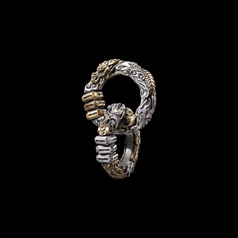 Yin Yang Dragon Ring Pendant Rotating I Ching Talisman Jewelry Coppertist Wu