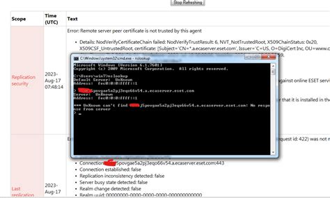Error Remote Server Peer Certificate Is Not Trusted By This Agent Eset Protect Cloud Eset