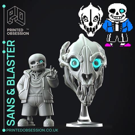 Sans And Gaster Blaster Undertale Fan Art 3d Model By