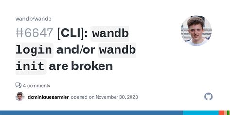 [cli] `wandb login` and or `wandb init` are broken · issue 6647 · wandb wandb · github